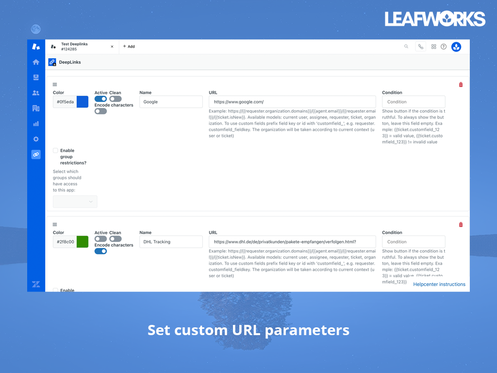 Deeplinks Plus App By Leafworks App Integration With Zendesk Support